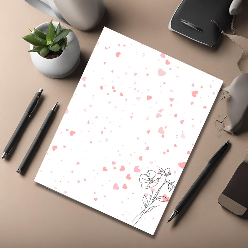 Printable Valentines Stationery, Paper of Love, Love Writing Paper ...
