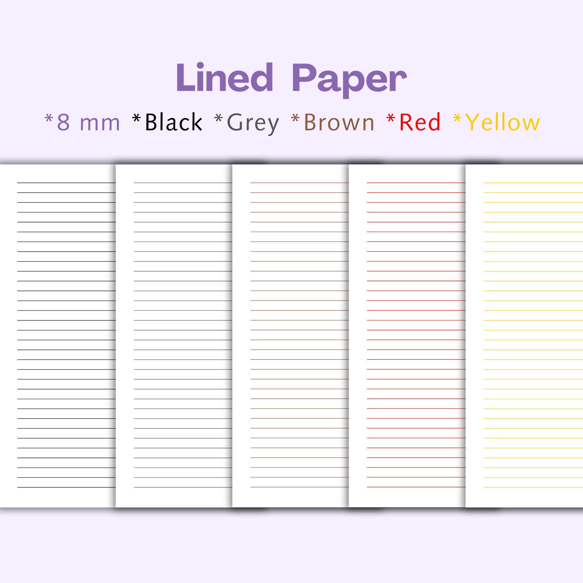 Printable Lined Paper Bundle With 8mm Spacing | Instant Download ...