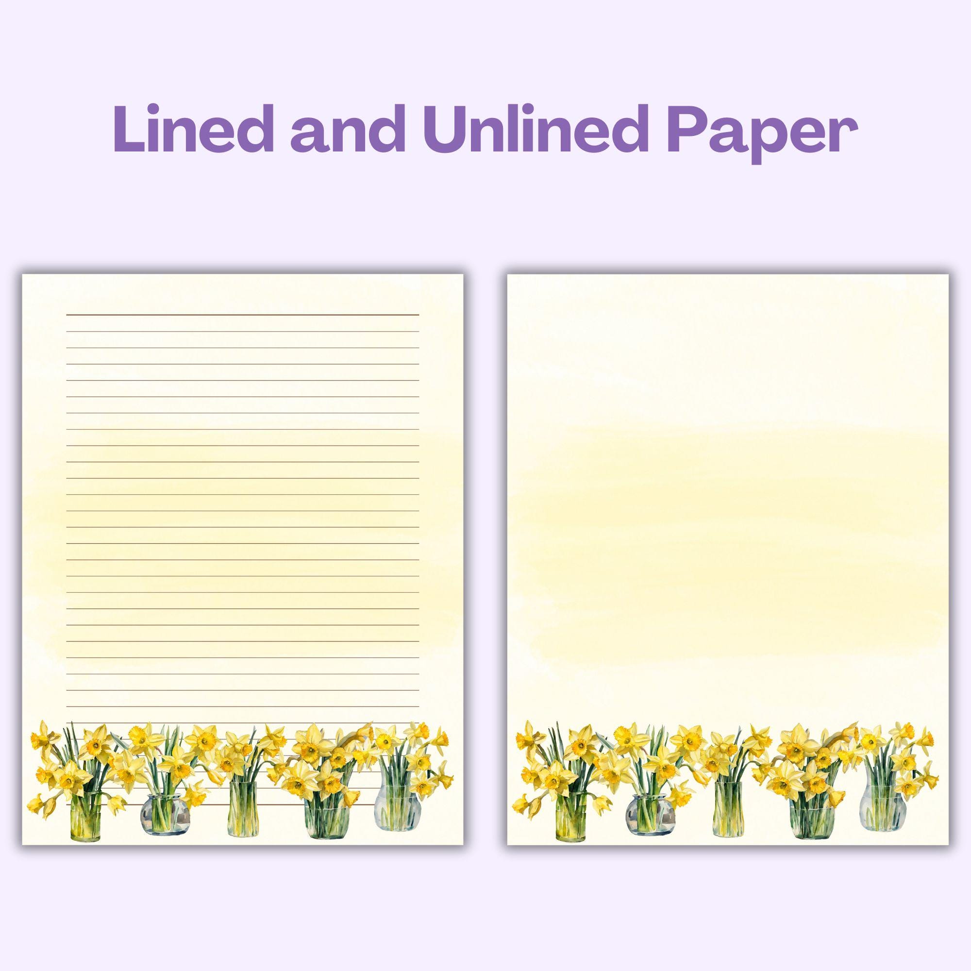 Printable Letter Paper | Printable Writing Paper | Floral Paper | Note ...