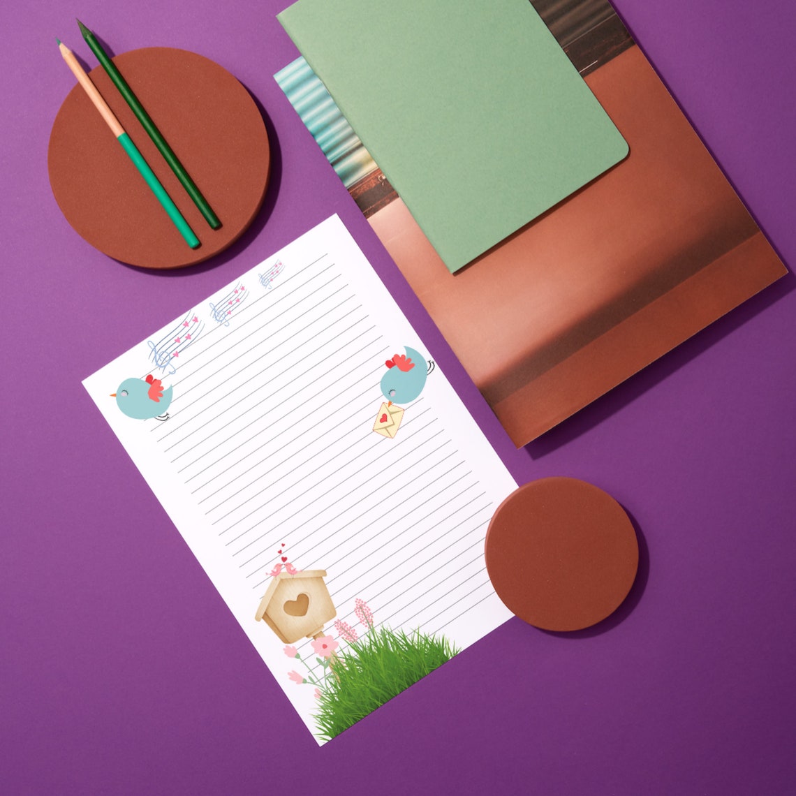 Printable Valentines Stationery, Love Writing Paper, Lined and Unlined ...