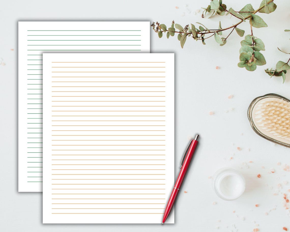 Printable Lined Paper: 8mm Spacing, Colorful Lines (digital Download ...