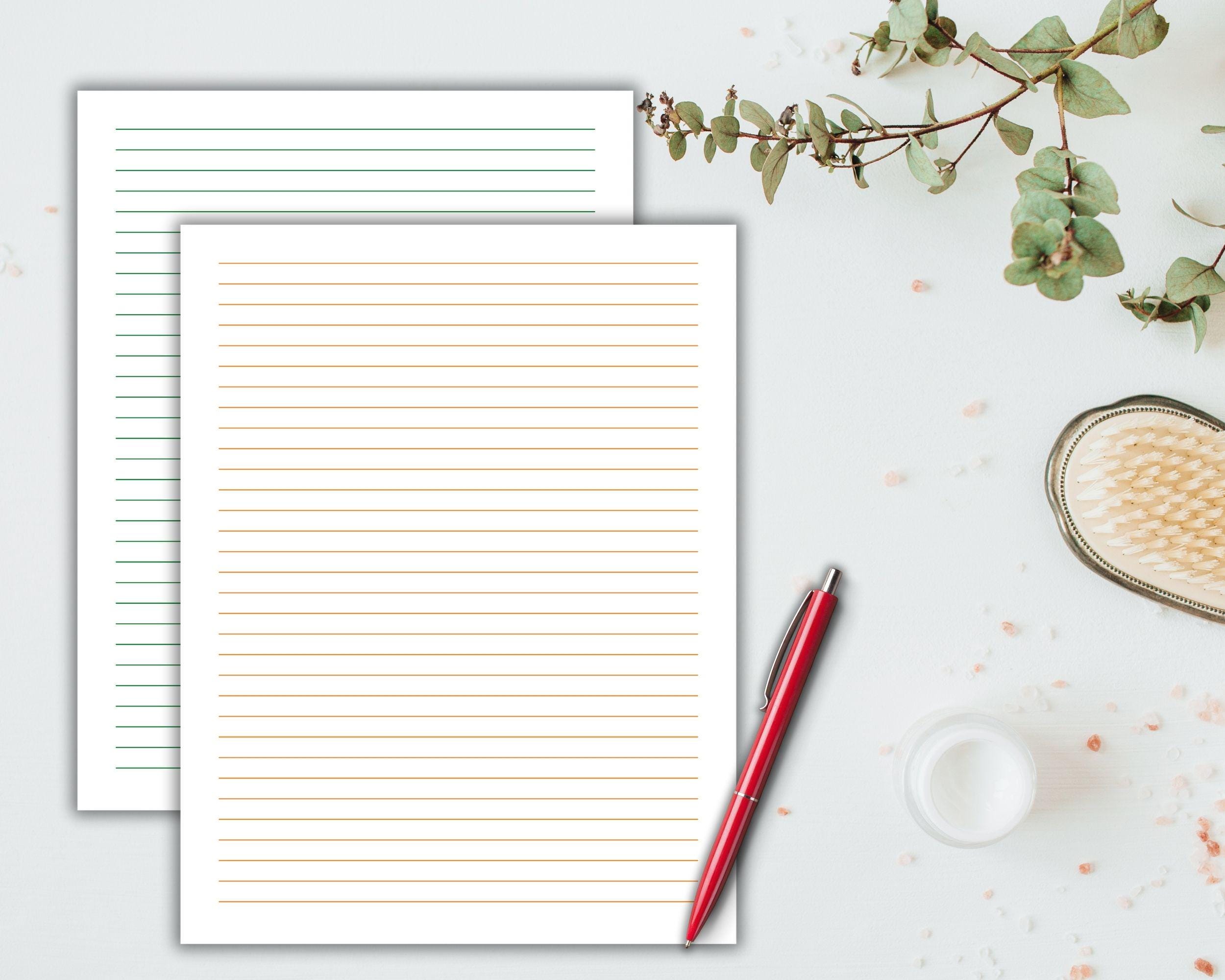 Printable Lined Paper: 8mm Spacing, Colorful Lines (digital Download ...