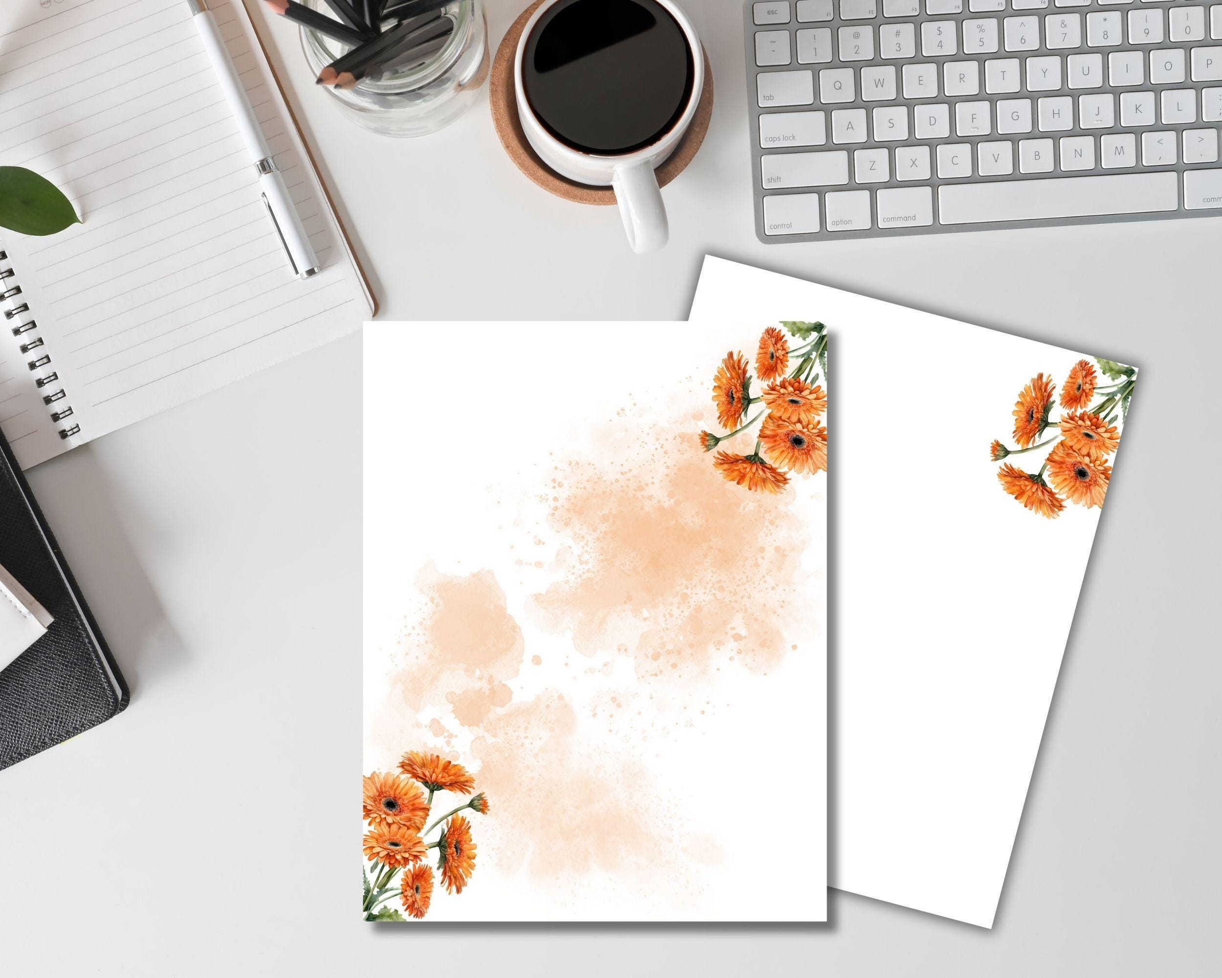 Printable Letter Paper | Printable Writing Paper | Floral Paper | Note ...
