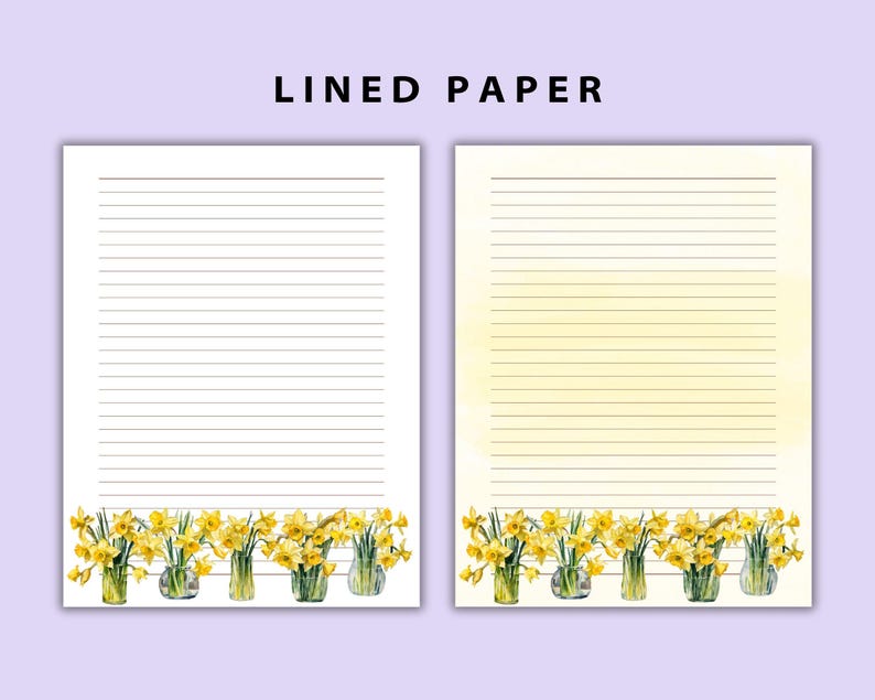 Printable Letter Paper | Printable Writing Paper | Floral Paper | Note ...
