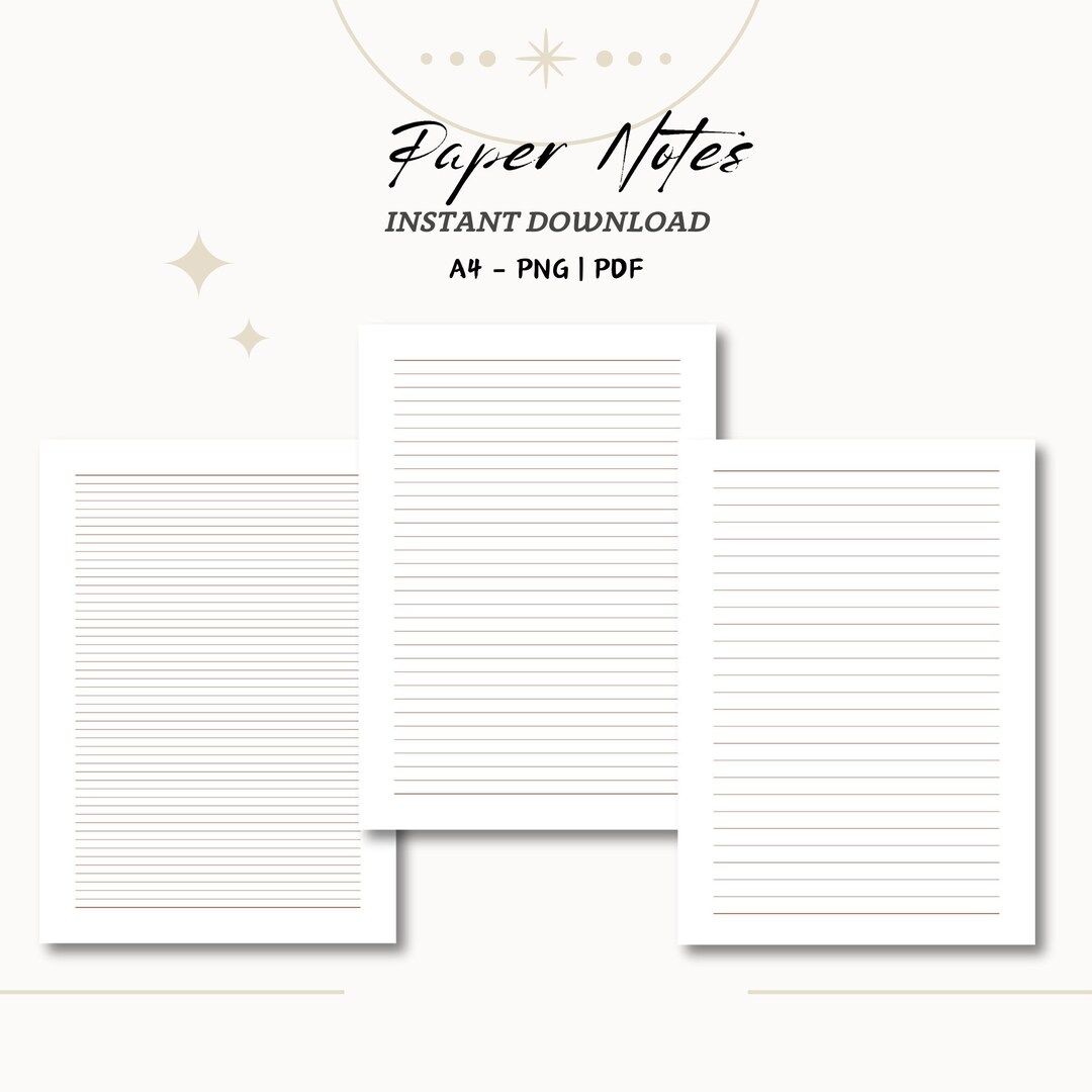 Basic Lined Paper, Paper Notes, Note Page, Writing Paper, Notes Planner ...