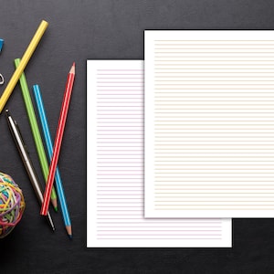 Printable Lined Paper Bundle - 6mm Spacing | 10 Line Colors | A4, A5 ...