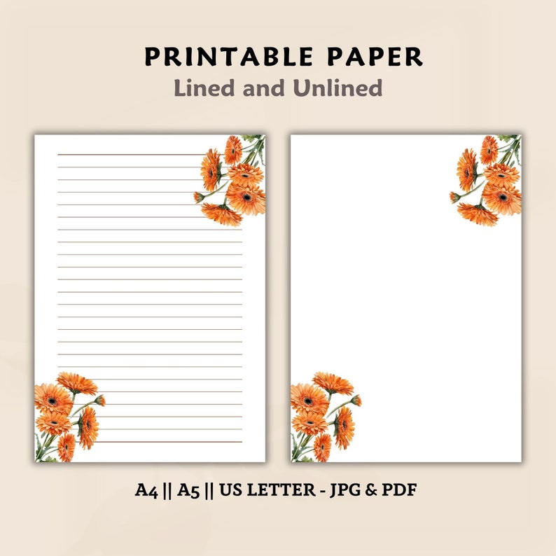 Printable Stationery Paper, Printable Writing Paper, Printable Letter ...