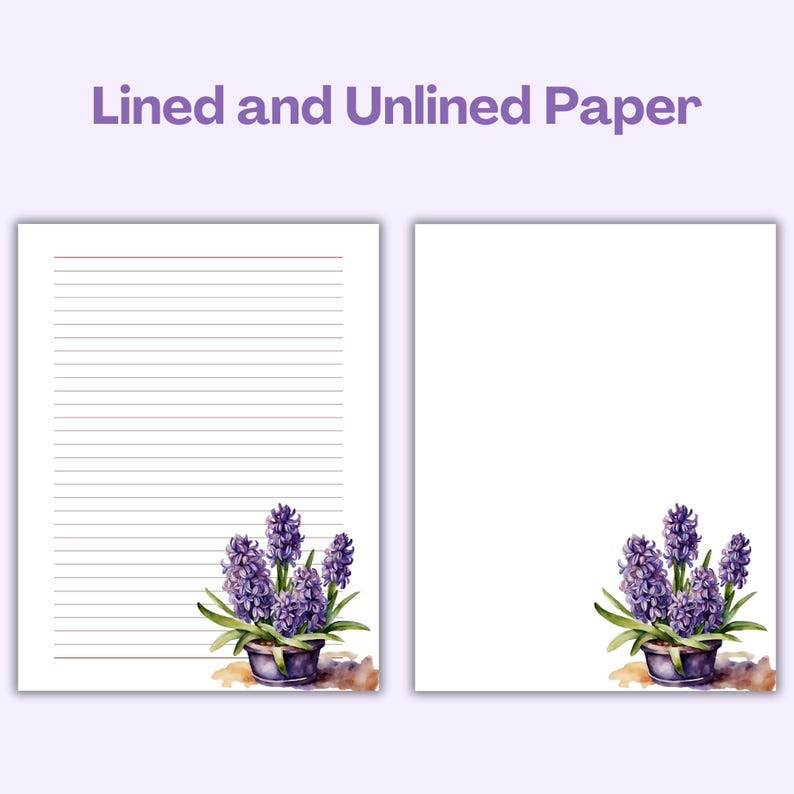Printable Letter Paper Printable Writing Paper Floral Paper Note Paper ...
