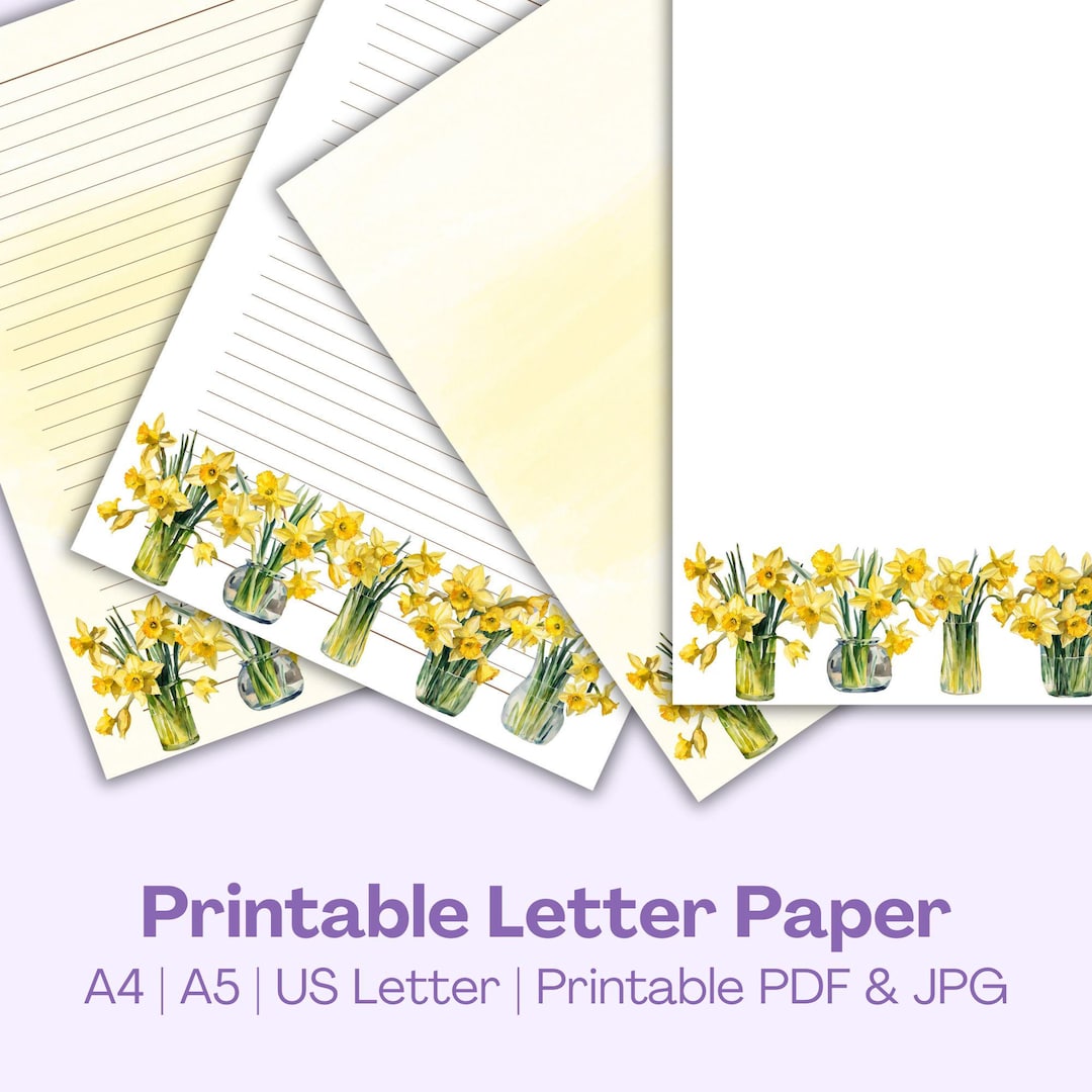 Printable Letter Paper | Printable Writing Paper | Floral Paper | Note ...