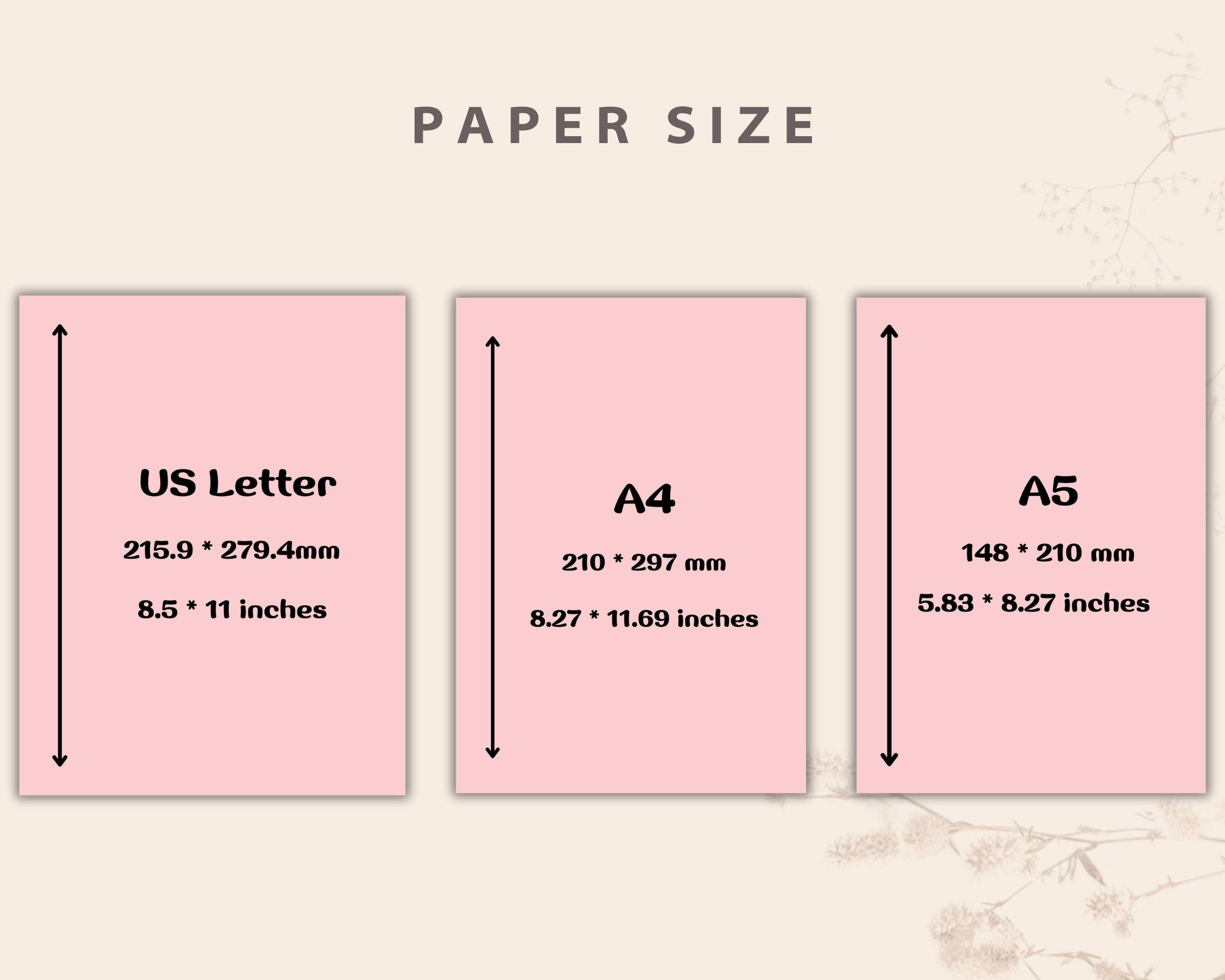Printable Lined Paper 14mm | Brown Red Yellow Pink Lines | A4, A5, US ...