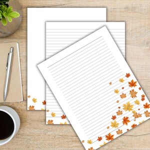 Printable Autumn Letter Paper Bundle, Autumn Writing Paper, Printable ...