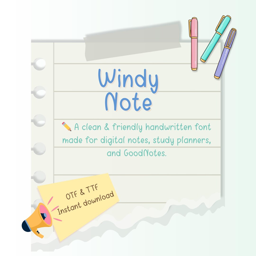 Handwritten Font for Student Notes | Cute iPad Handwriting Font for ...
