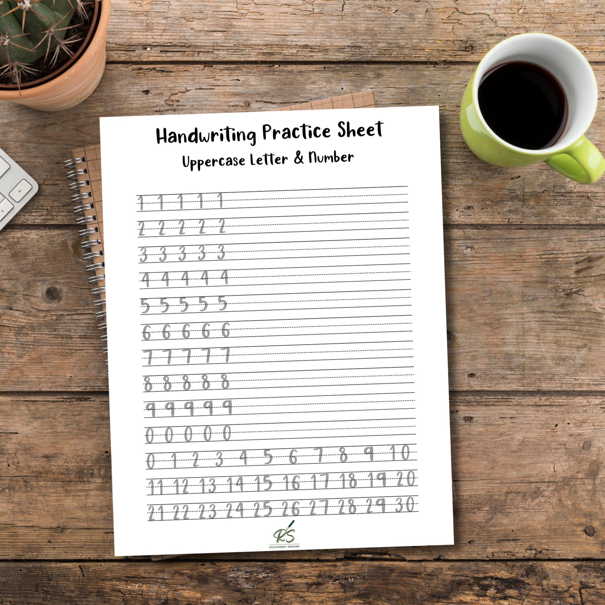 Handwriting Practice Sheets, Printable Handwriting Worksheets, Alphabet ...