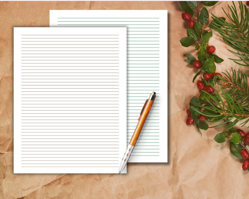 Printable Lined Paper Bundle - 6mm Spacing | 10 Line Colors | A4, A5 ...