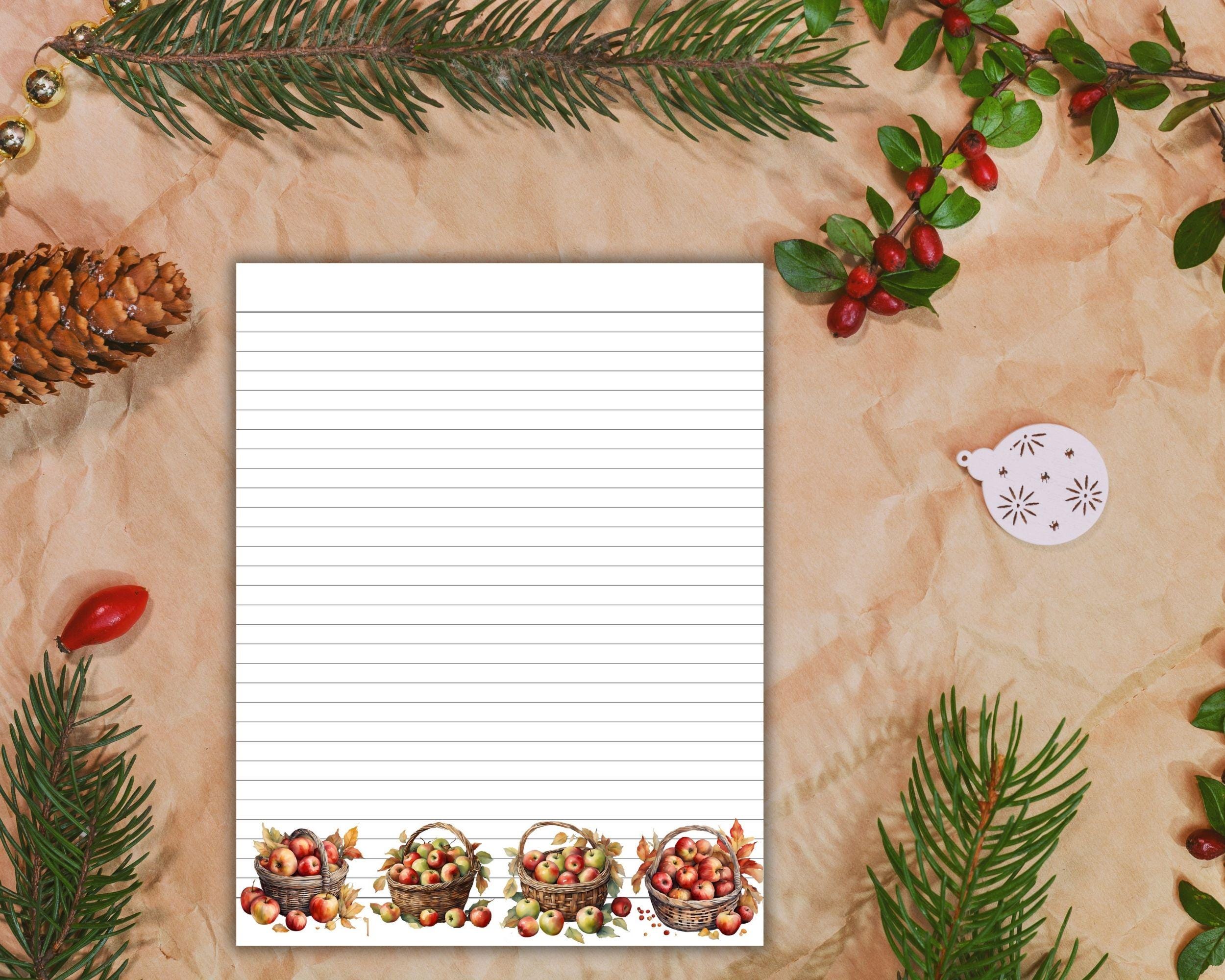 Printable Autumn Letter Paper, Autumn Writing Paper, Printable ...