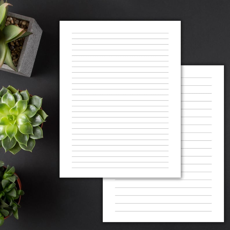 Printable Lined Paper: Narrow, Wide, College Ruled (digital Download ...