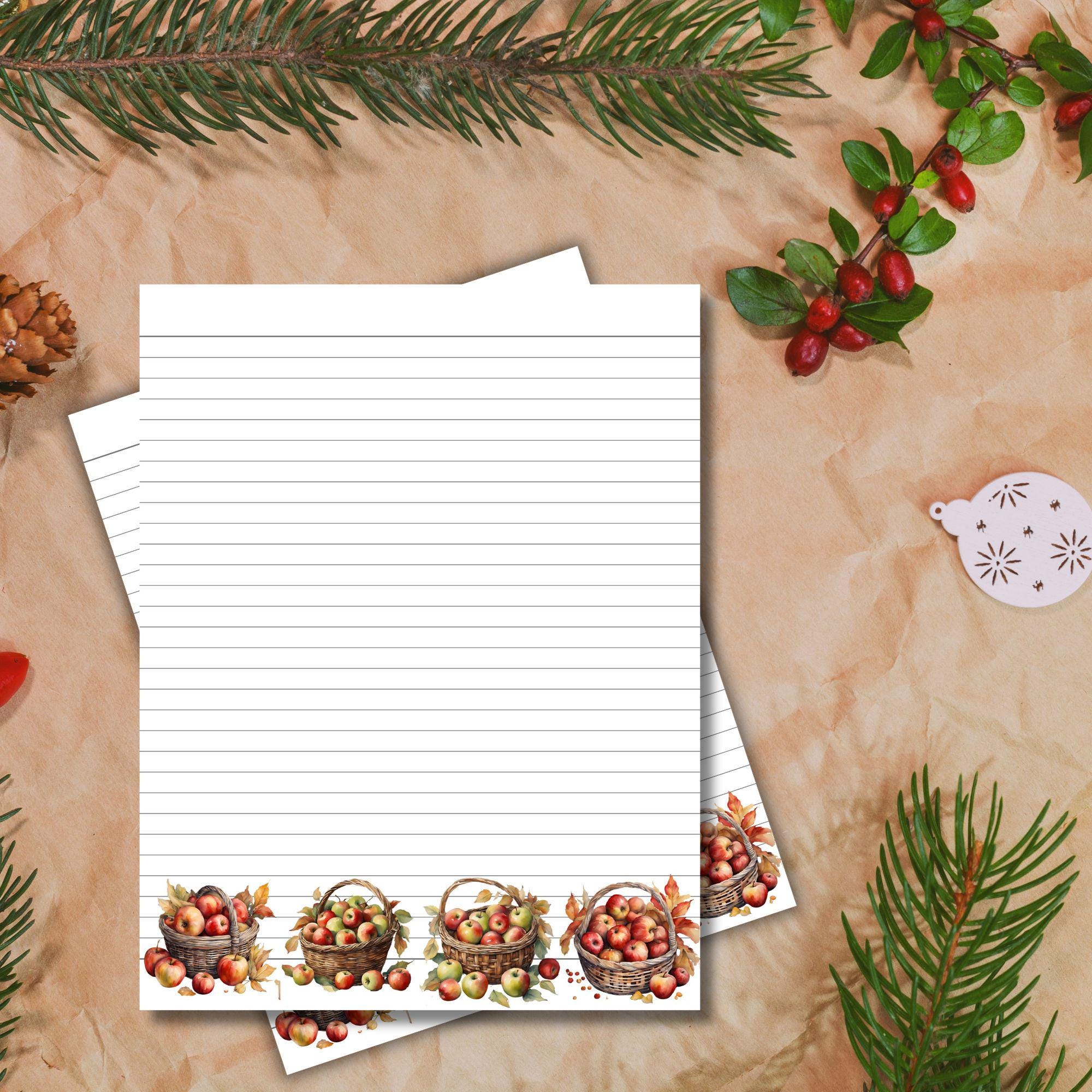 Printable Autumn Letter Paper, Autumn Writing Paper, Printable ...