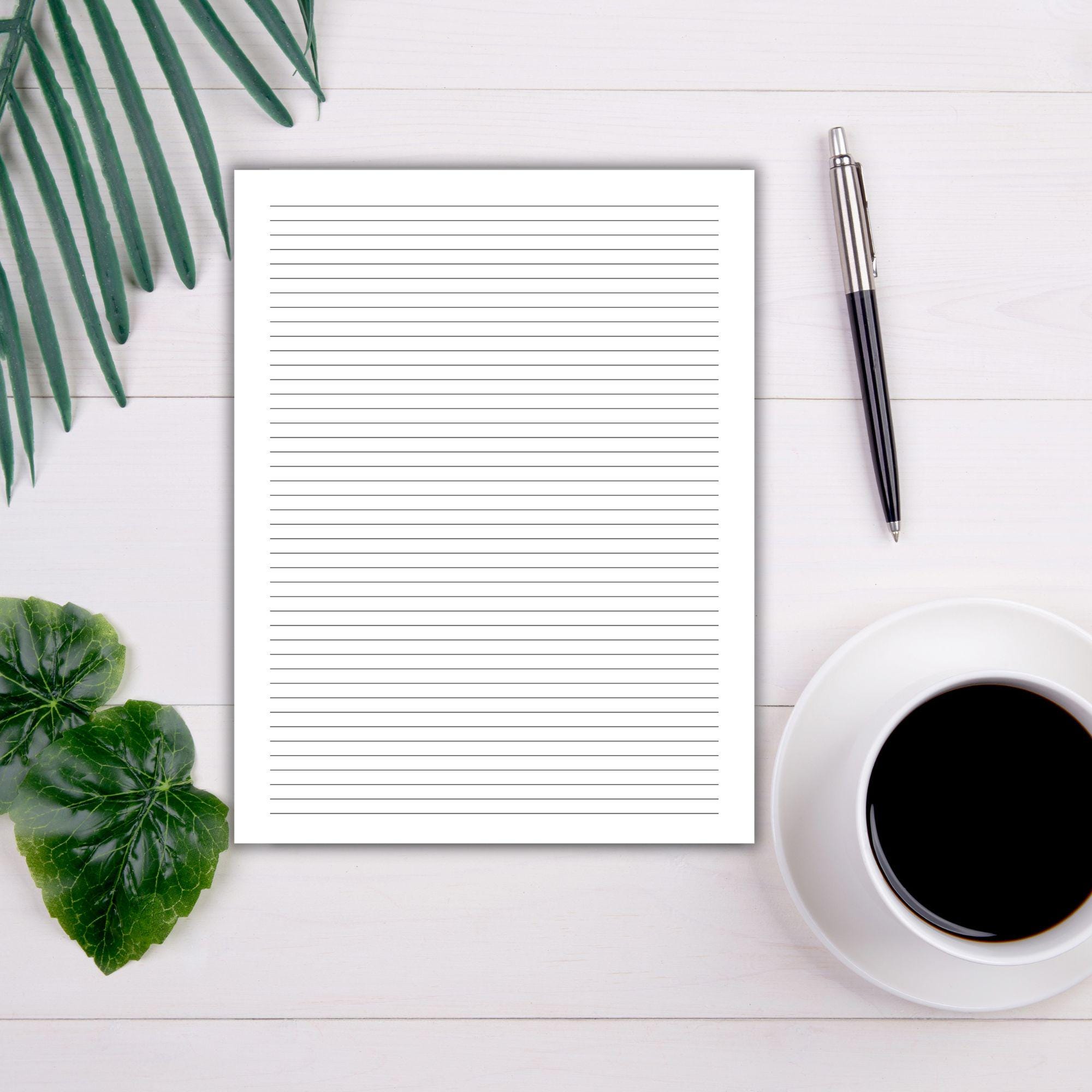 Printable Lined Paper: 6mm Spacing, Blue, Purple, Black, Grey (digital ...