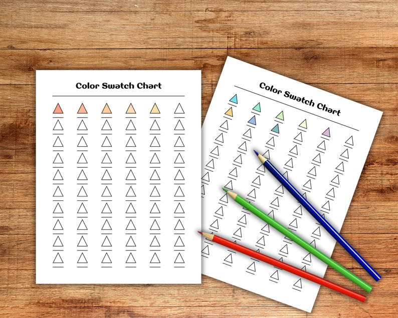 Color Swatch Chart Printable, Blank Color Swatches Sheets PDF, Alcohol ...