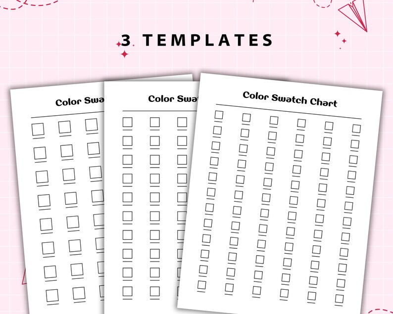 Printable Color Swatch Chart 48, 60, 72 Colors – A4, US Letter ...