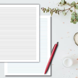 Printable Lined Paper Bundle - 6mm Spacing | 10 Line Colors | A4, A5 ...