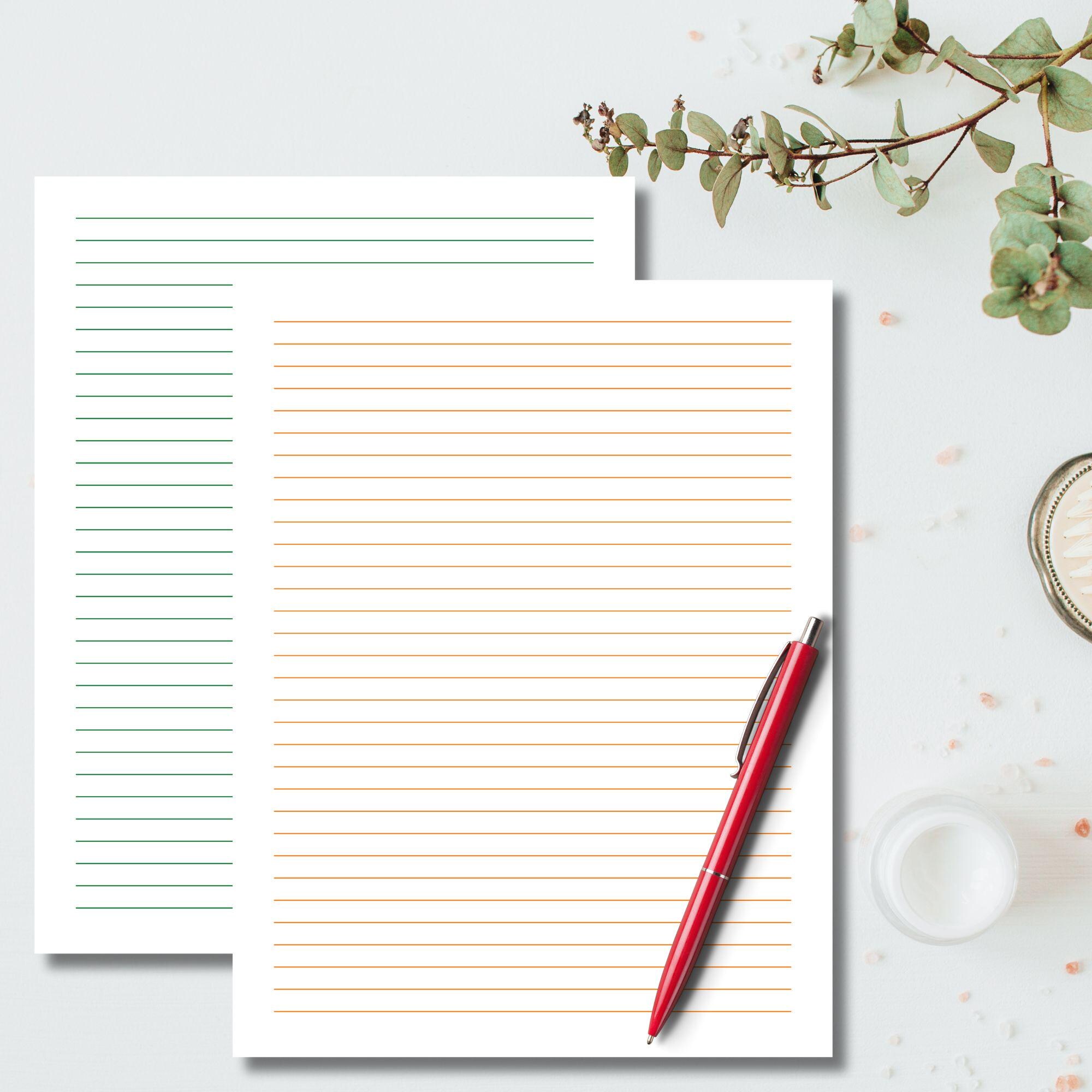 Printable Lined Paper Bundle With 6mm Spacing Instant Download Writing ...