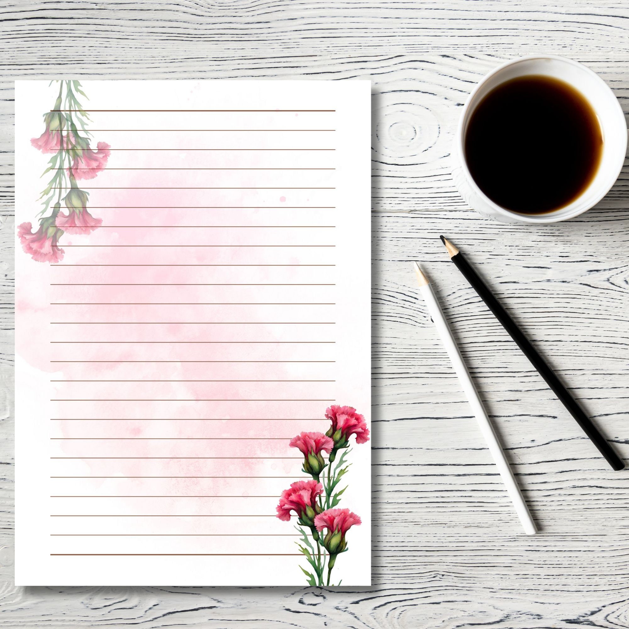 Printable Stationery Lined Paper, Printable Writing Paper, Printable ...