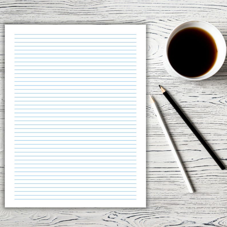 Printables Lined Paper, Writing Note Paper, | Blue, Purple, Black Grey ...