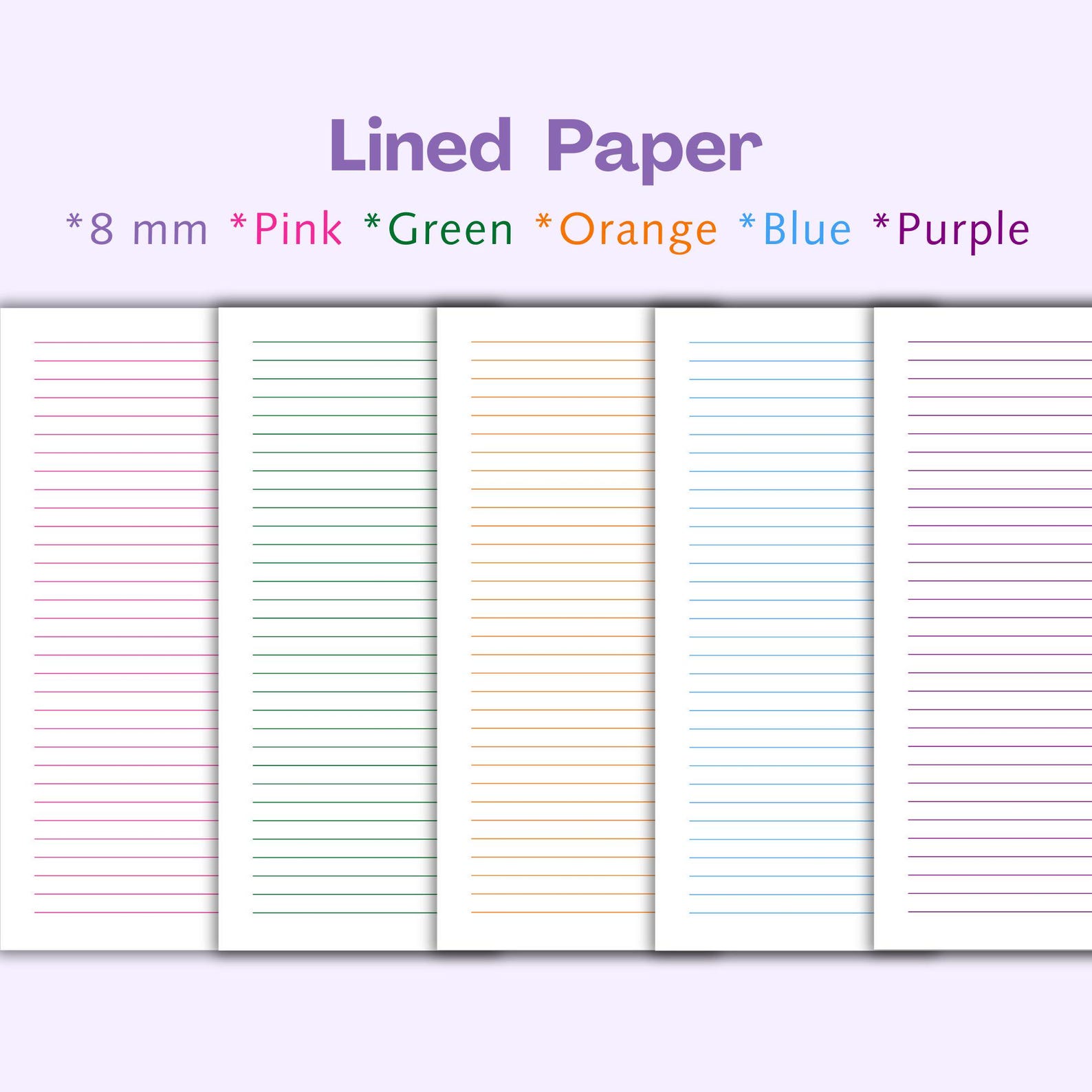 Printable Lined Paper Bundle With 8mm Spacing | Instant Download ...