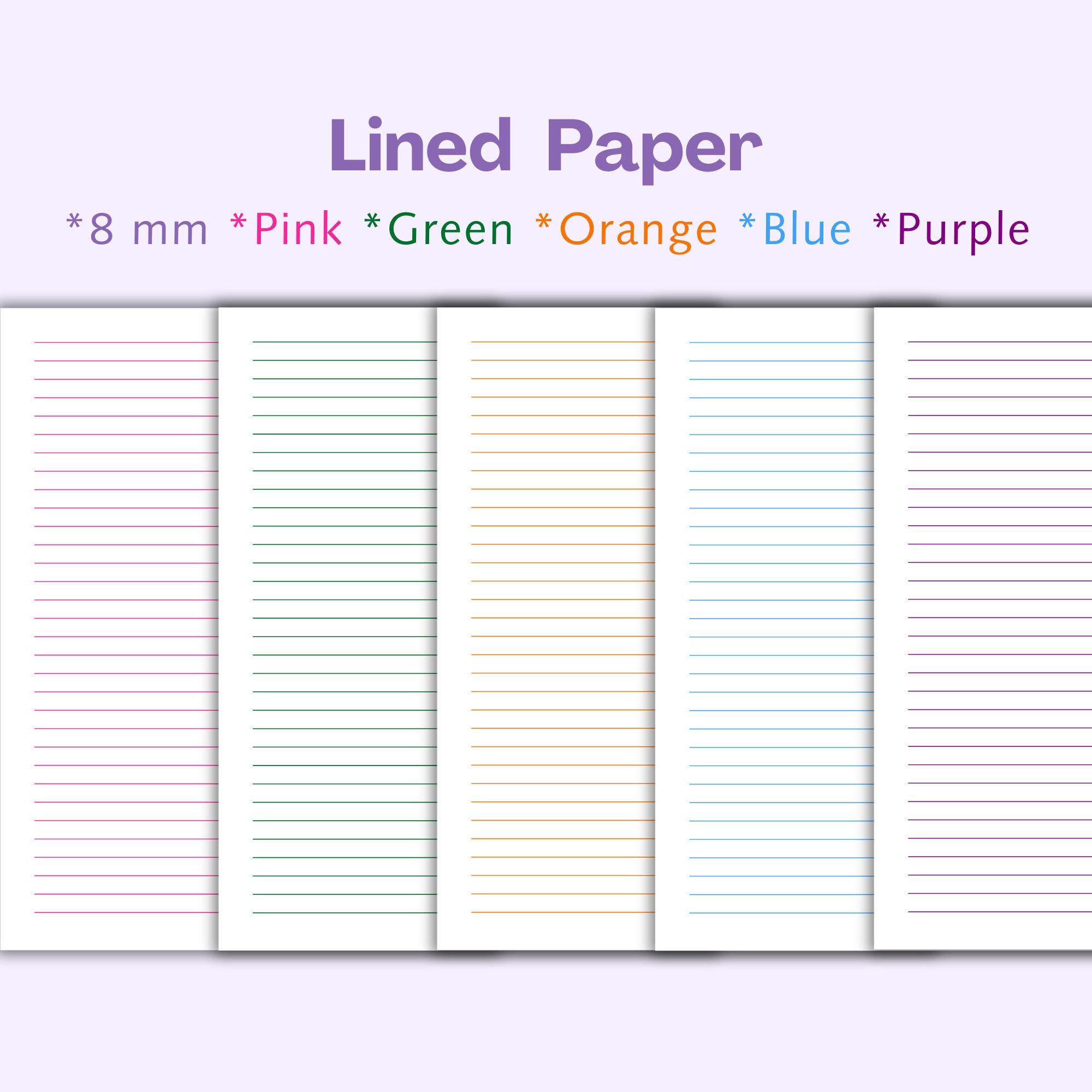 Printable Lined Paper Bundle With 8mm Spacing | Instant Download ...