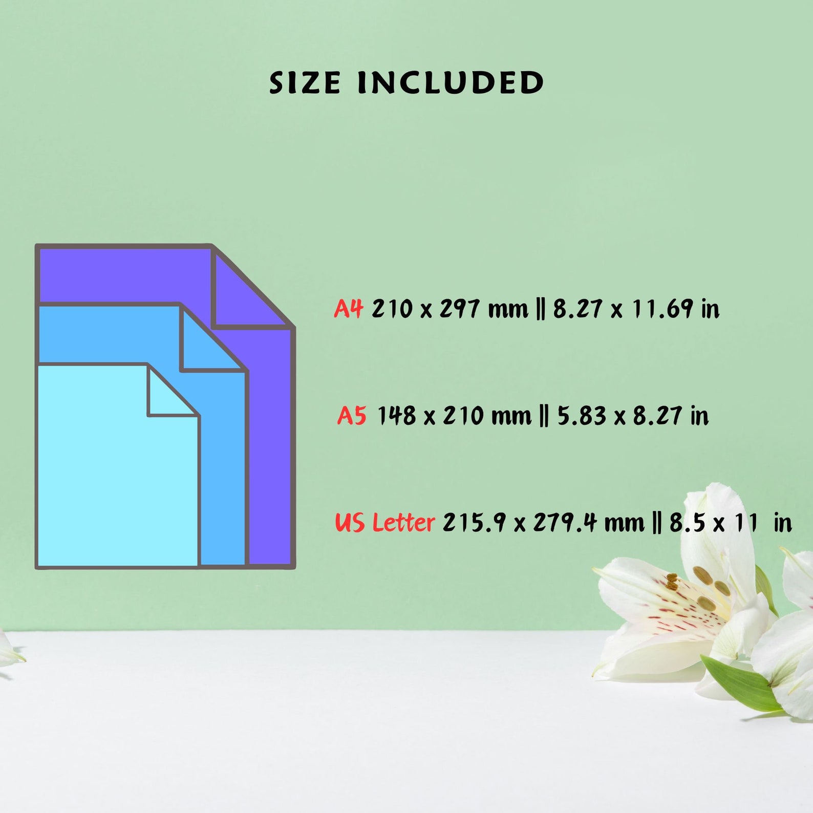 Floral Prints Paper Bundle Flower Prints Printable Stationery Digital ...