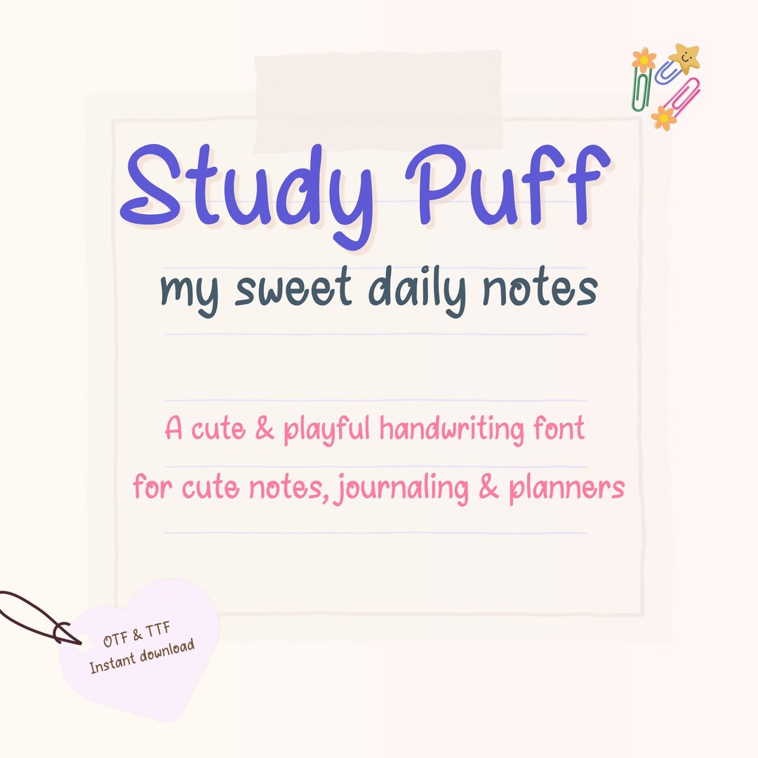 Cute Handwritten Font for Digital Notes, Journaling & Planners | Study ...