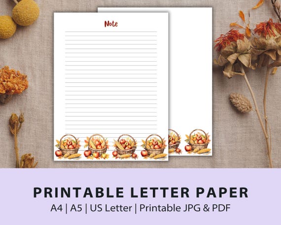 Printable Autumn Letter Paper Free Printable Fall Leaves Writing