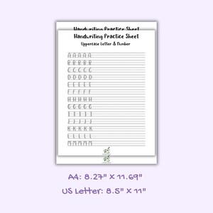 Handwriting Practice Sheets, Printable Handwriting Worksheets, Alphabet ...