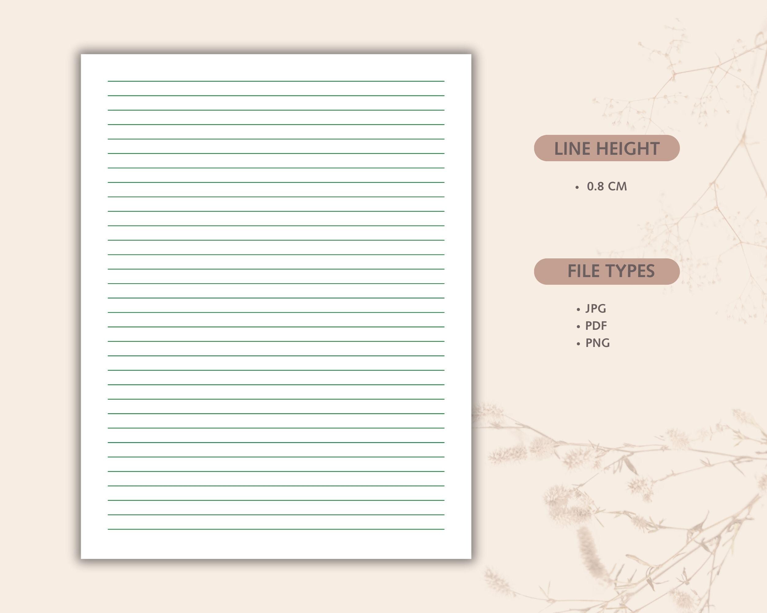 Printable Lined Paper: 8mm Spacing, Colorful Lines (digital Download ...
