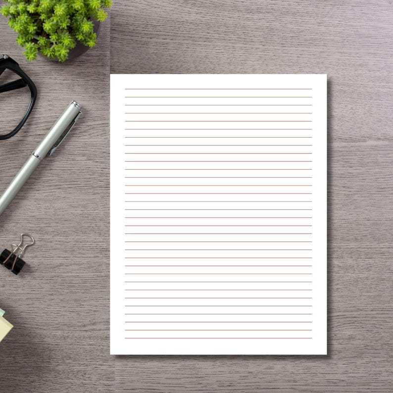 Printables Lined Paper, Writing Note Paper | Black, Grey, Brown, Red ...