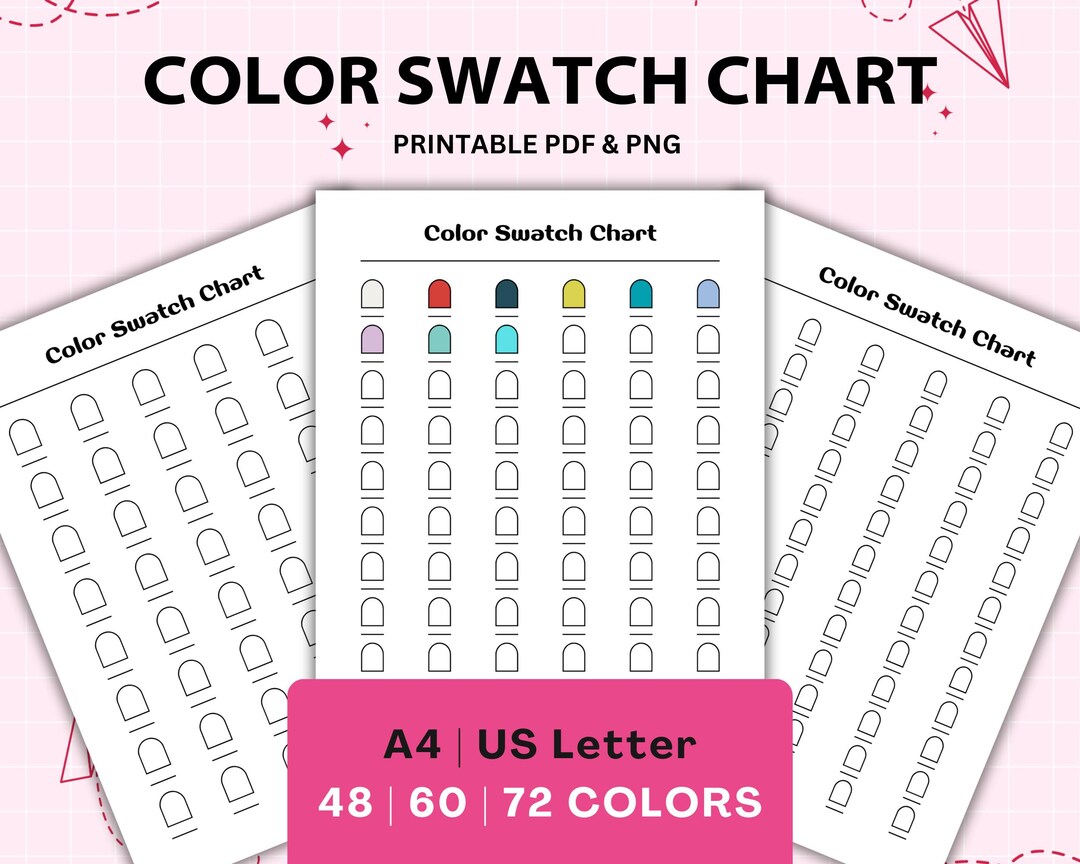 Color Swatch Chart Blank Color Chart Printable Color Swatch Template ...