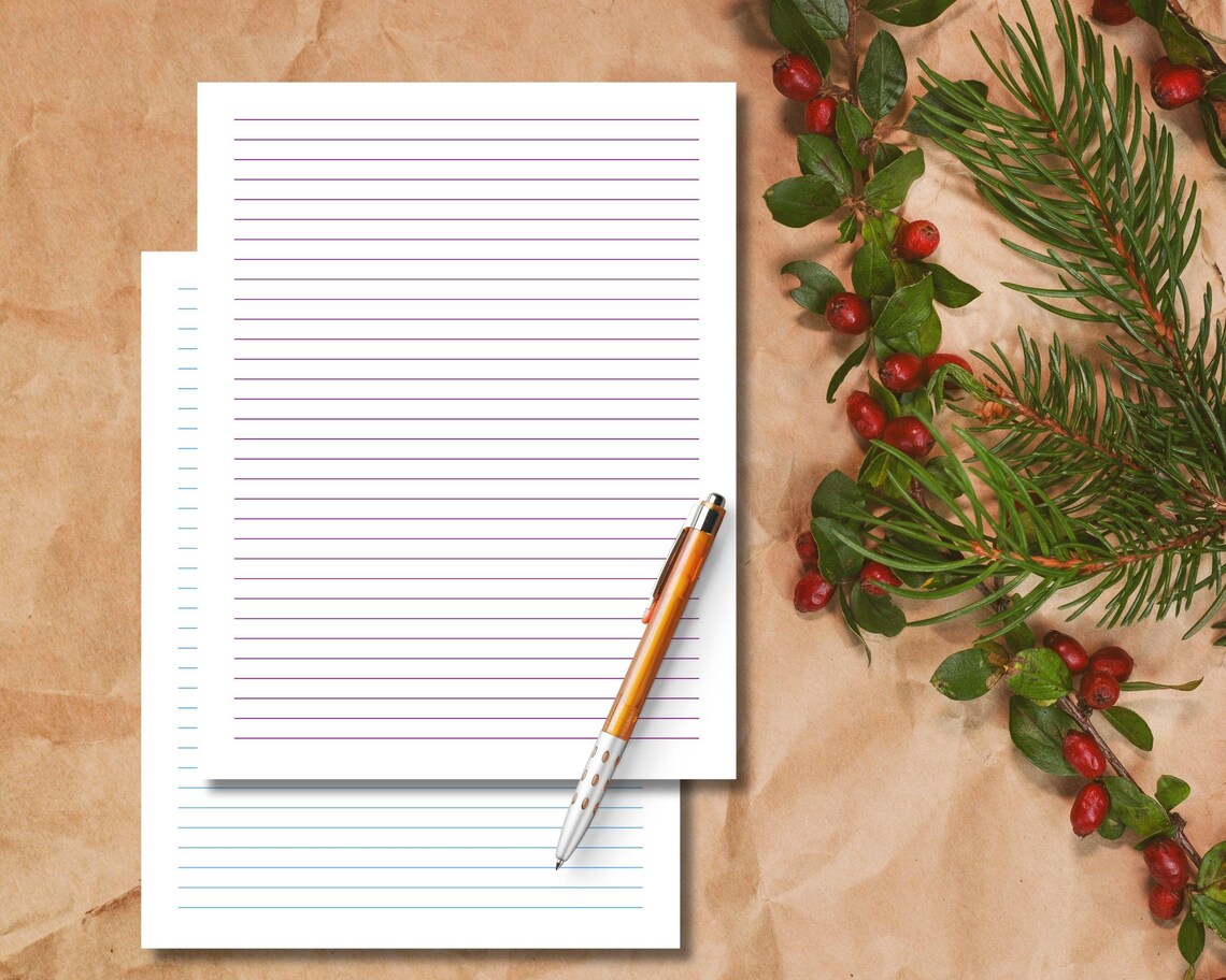 Printable Lined Paper: 8mm Spacing, Colorful Lines (digital Download ...