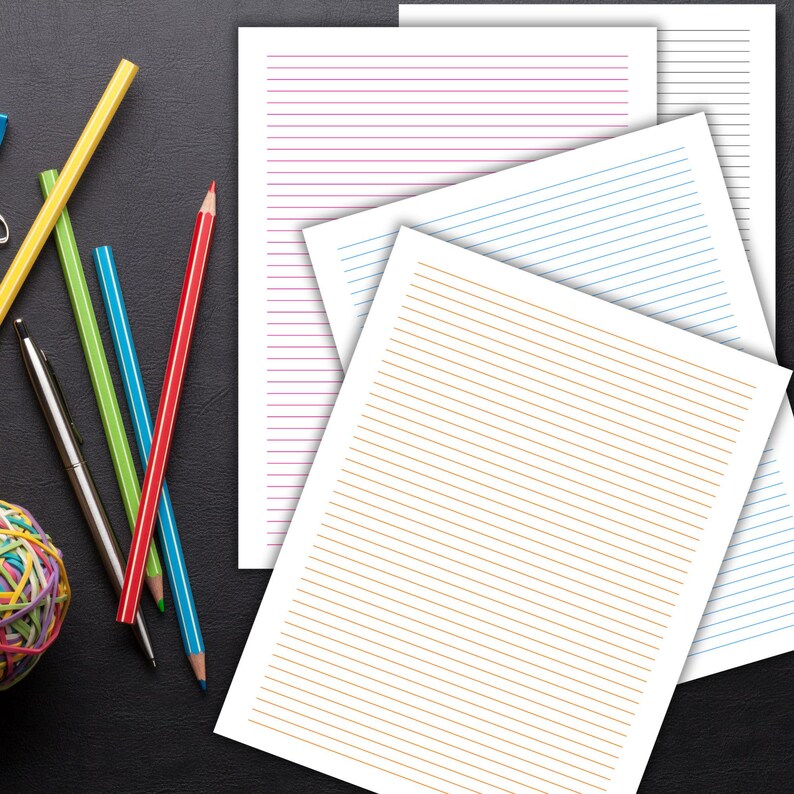 Printable Lined Paper Bundle | 6mm Spacing, A4 A5 US Letter (digital ...