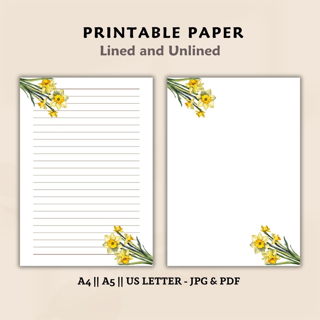 Printable Stationery Paper, Printable Writing Paper, Printable Letter ...