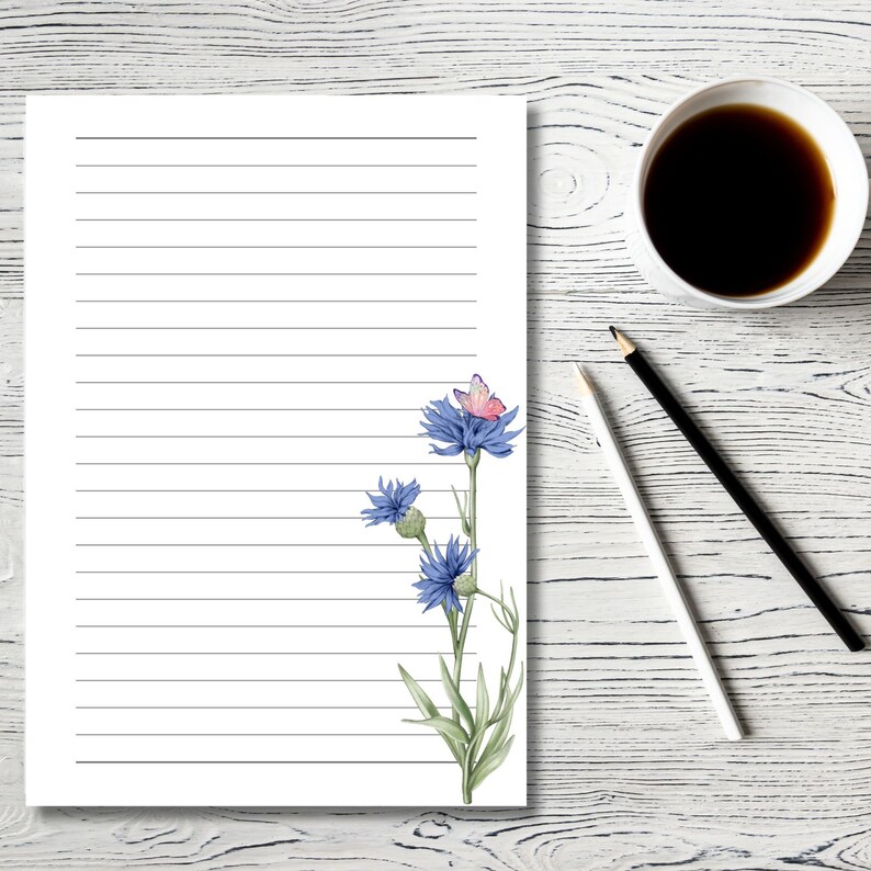 Printable Stationery Paper, A4 A5 and US Letter, Lined, Unlined ...