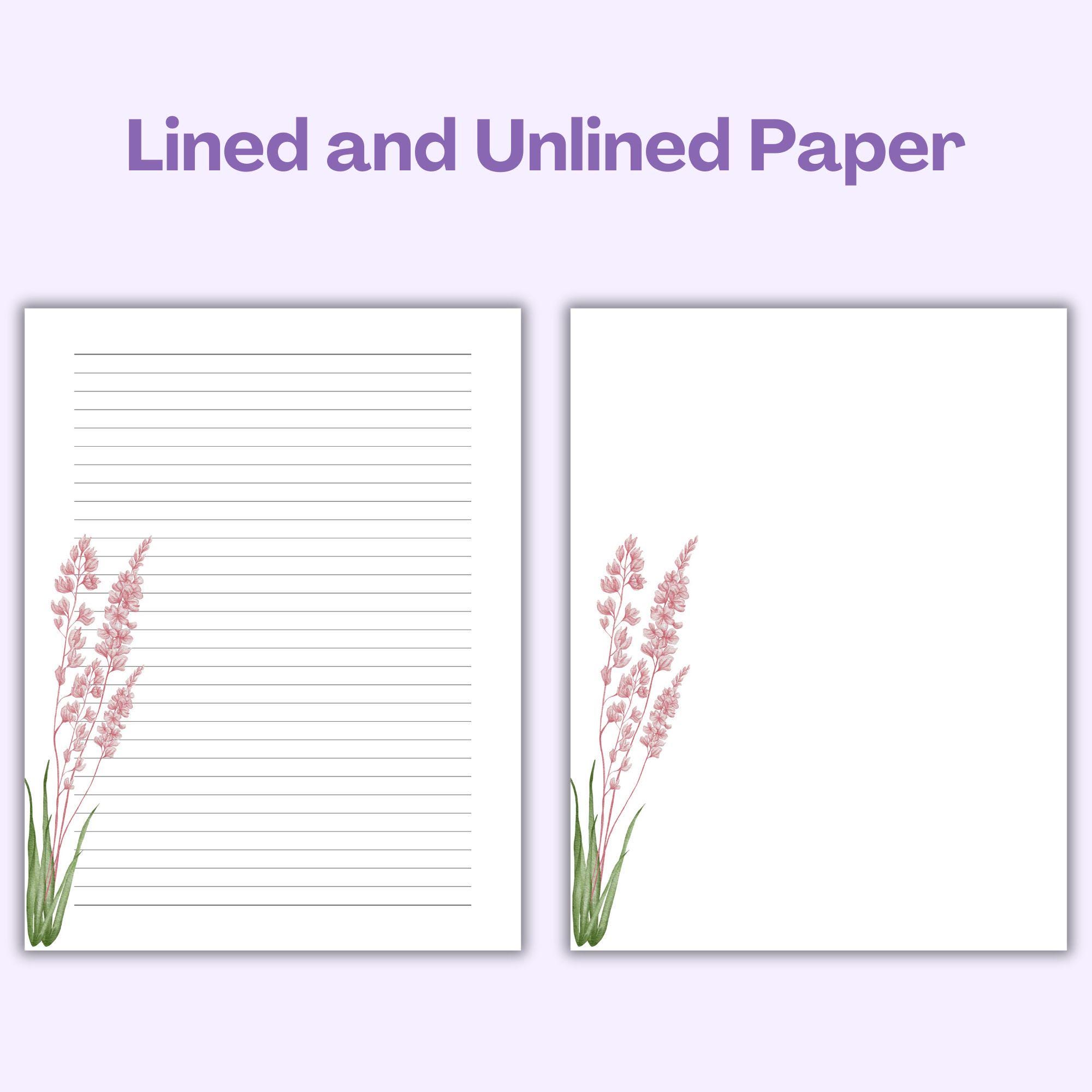Printable Letter Paper, Printable Writing Paper, Floral Paper, Note ...