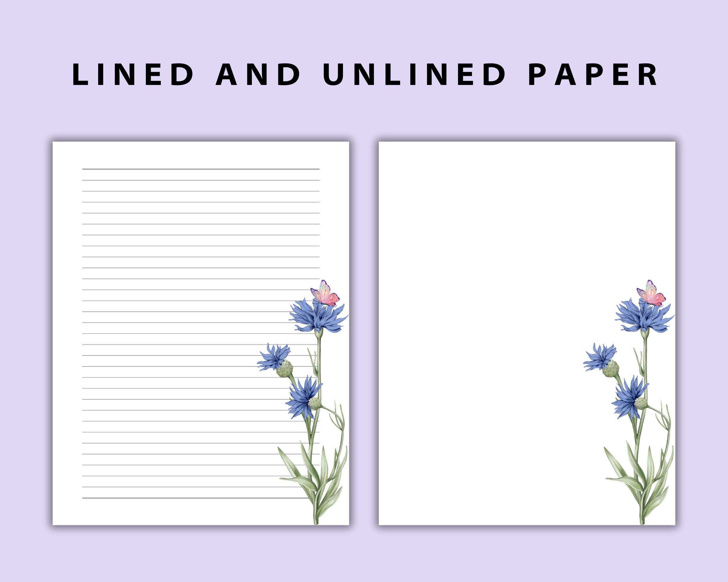 Printable Letter Paper, Printable Writing Paper, Floral Paper, Note ...