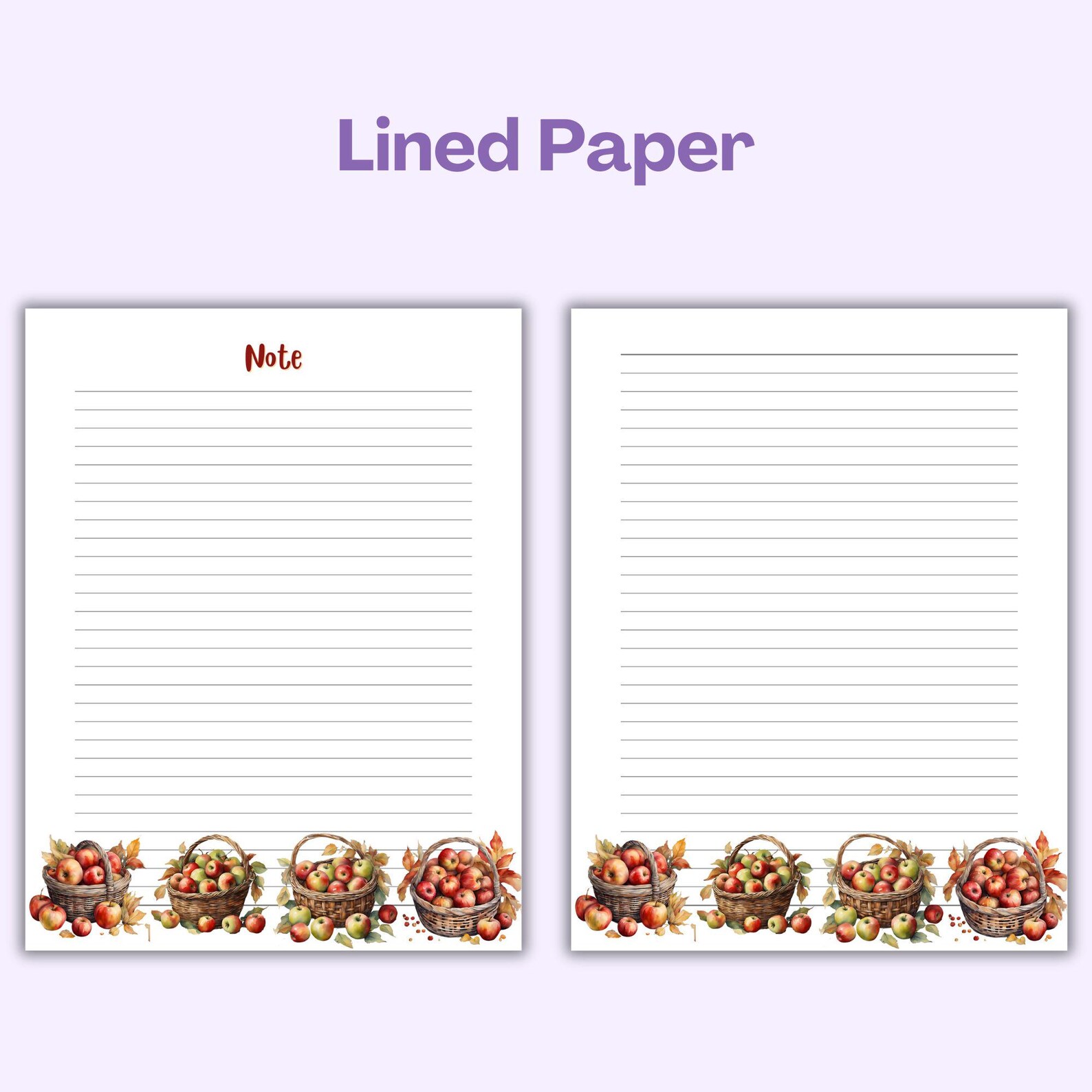 Printable Autumn Letter Paper, Autumn Writing Paper, Printable ...