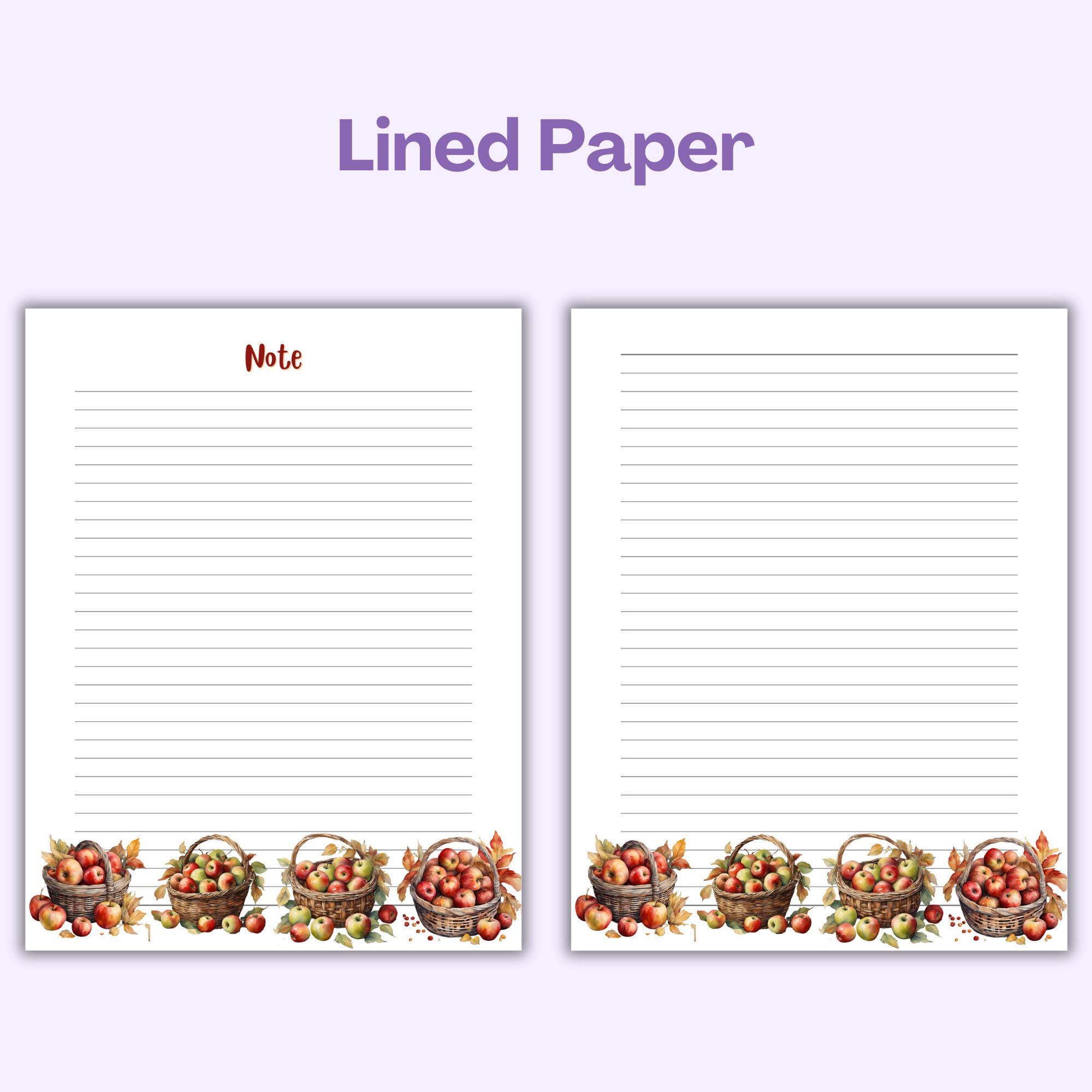 Printable Autumn Letter Paper, Autumn Writing Paper, Printable ...