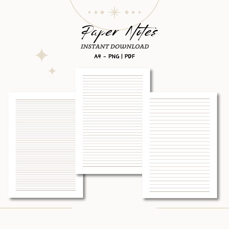 Basic Lined Paper, Paper Notes, Note Page, Writing Paper, Notes Planner ...