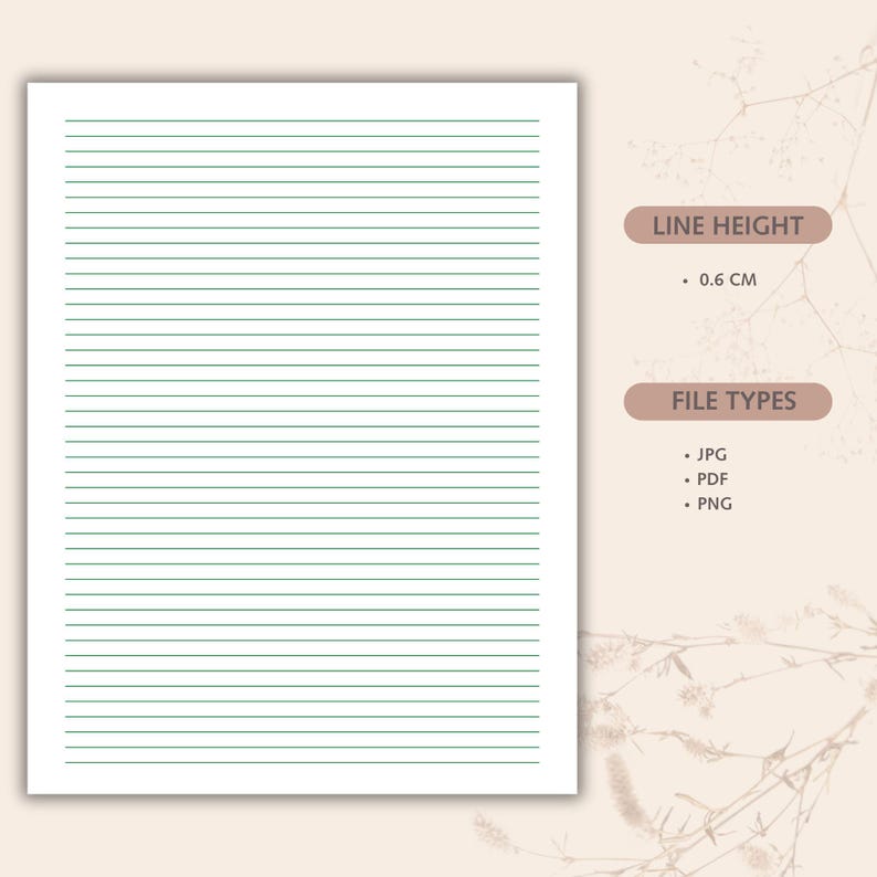 Printable Lined Paper Bundle With 6mm Spacing Instant Download Writing ...