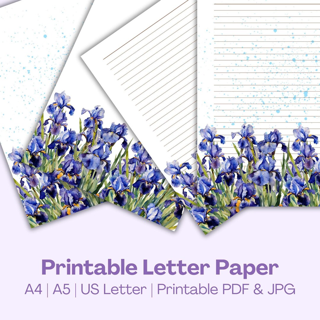 Printable Letter Paper | Printable Writing Paper | Floral Paper | Note ...