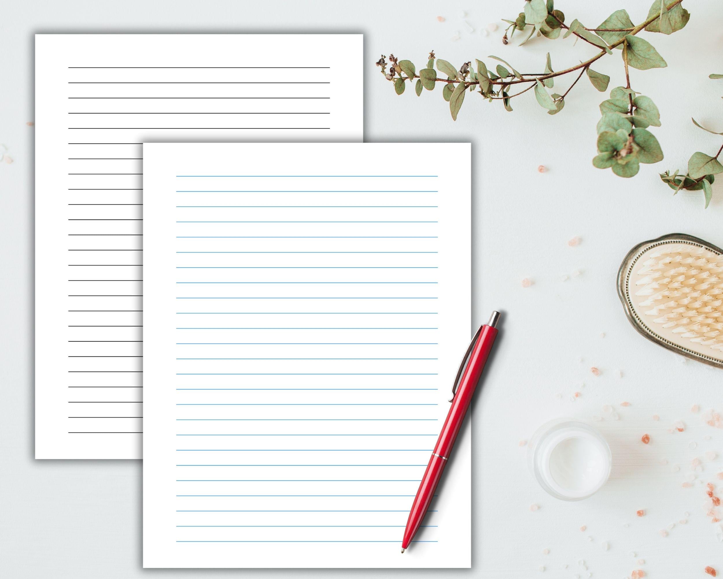 Printable Lined Paper Bundle: 10 Colors, A4/A5/US Letter (digital ...