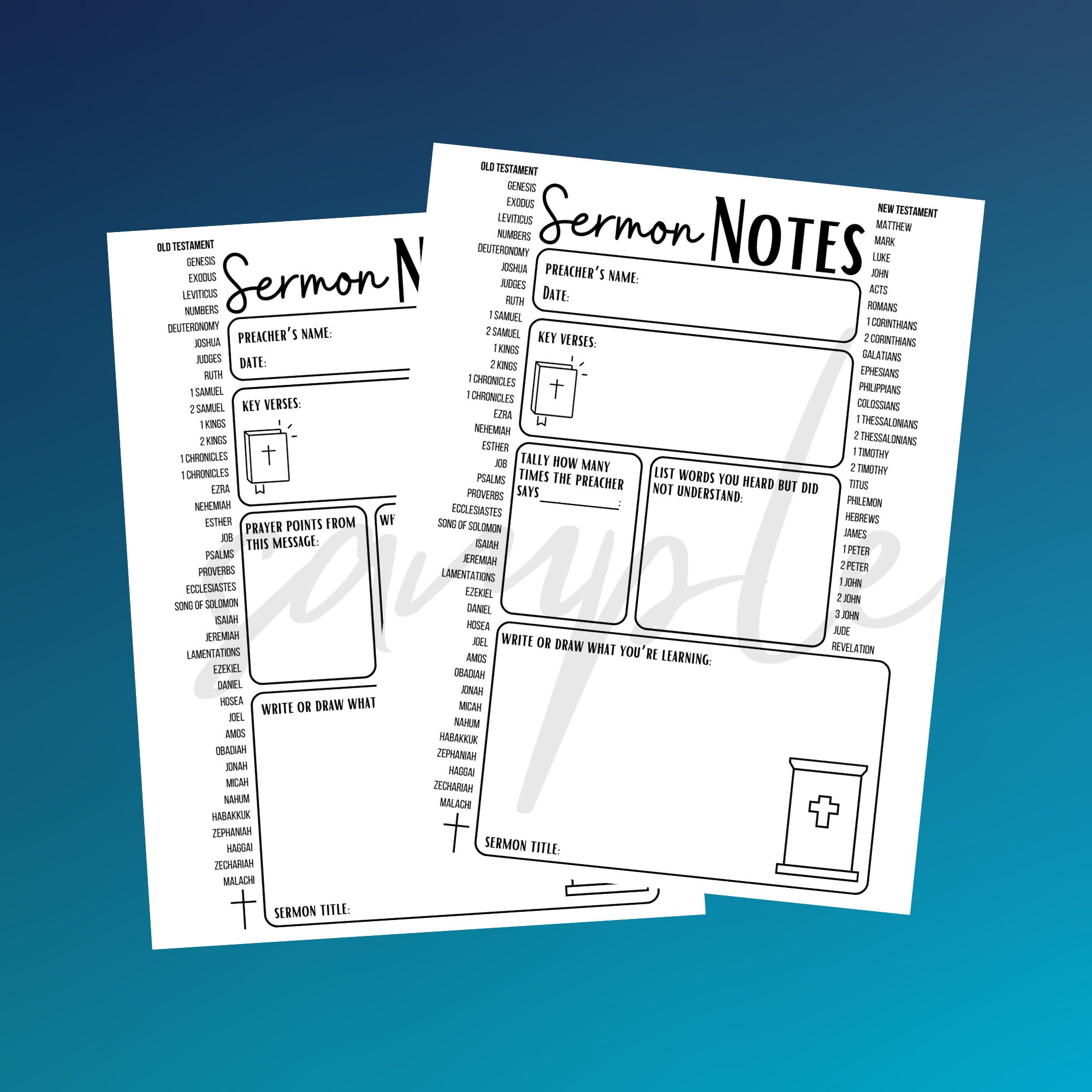 Sermon Notes Printable for Kids - Etsy